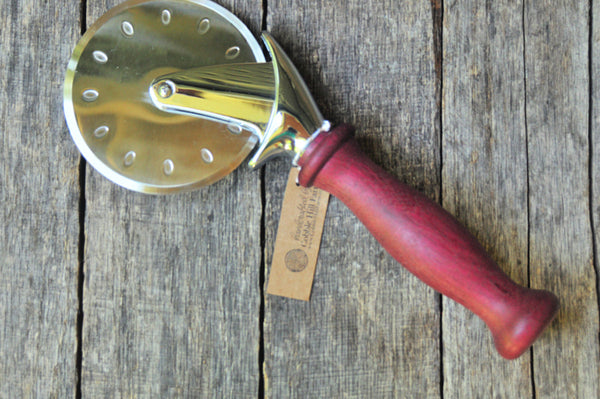 Pizza Cutter with Purple Heart Handle - Cobble Hill Farm Soap & Mercantile